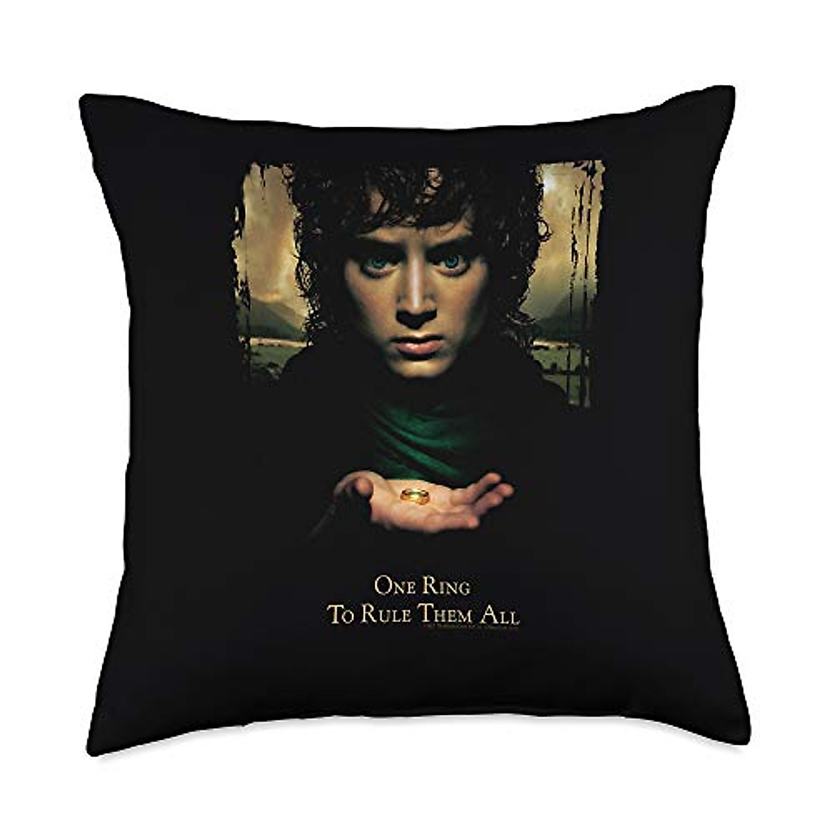 New Line Cinema The Lord Frodo One Ring Throw Pillow, 18x18, Multicolor