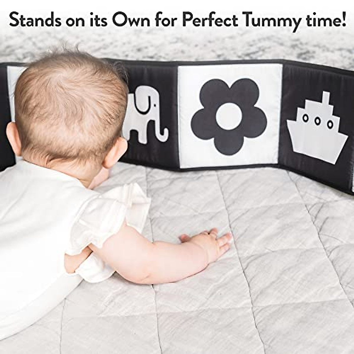 Spiggly Black and White High Contrast Soft Baby Book – Newborn Toy for 0-3 Months Visual and Brain Development – Infant Tummy Time Toy – Sensory Toy for Babies 0-6 Months