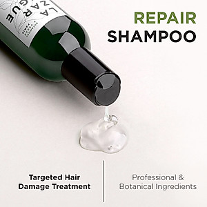 Lazartigue Repair Shampoo, Vegetal Keratin for Deep Repair & Shine, Vegan, Sulfate-Free, Silicone-Free, for Damaged Hair, 8.4 Fl. Oz.