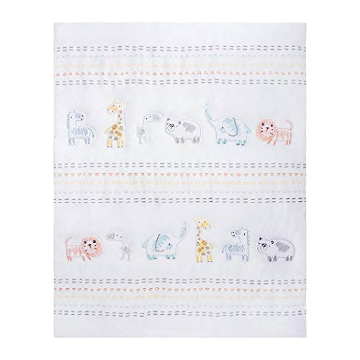 Trend Lab Crayon Jungle 3 Piece Crib Bedding Set, Can Be Used As A Blanket Or A Playmat for Tummy Time, Includes Quilt, Fitted Crib Sheet and Skirt