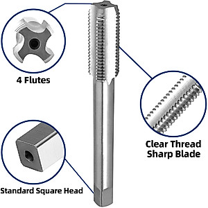 Burkit M14 X 1.5 Tap and Die Set, M14 x 1.5 Machine Thread Tap and Round Die Right Hand