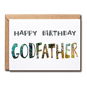 Happy Birthday Godfather - Godfather Birthday Card - Godfather Card - Card For Godfather Modern - Godfather Birthday Card - Card For Godfather