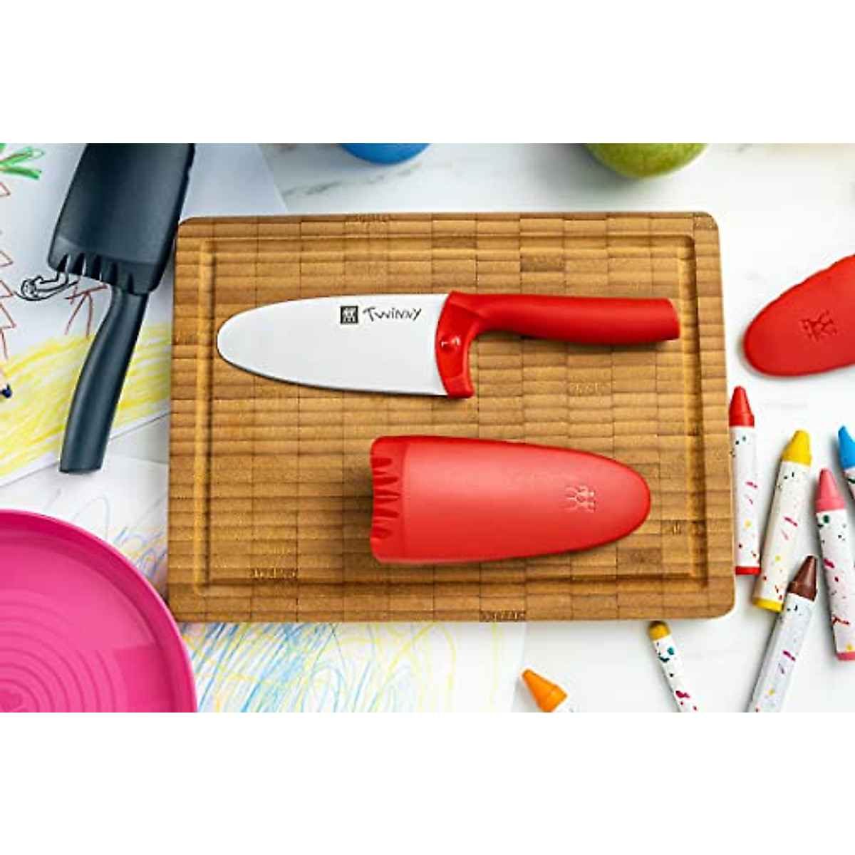 Zwilling 36550-101 Twinny, Red, 3.9 inches (100 mm), Children's Knife, Stainless Steel, Round Tip, Safety