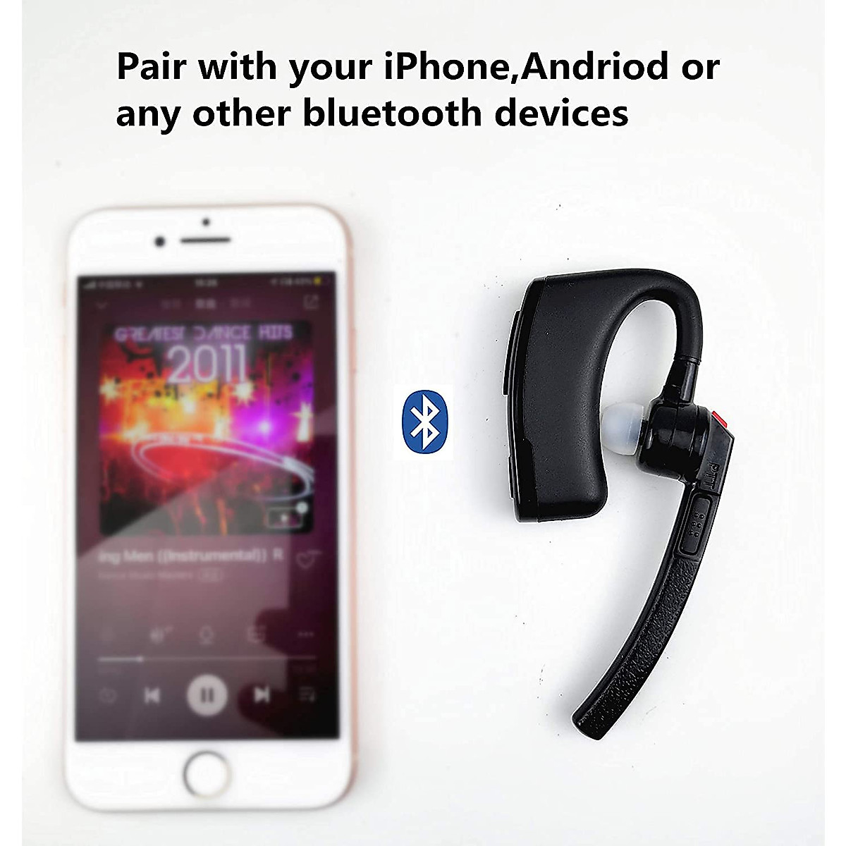 radtel Walkie Talkie Bluetooth Headset, Bluetooth Earpiece with Noise Cancelling Mic, Compatible BaoFeng Kenwood Quansheng Radios uv-k5 uv-5r & More. (Updated Version) (Original)