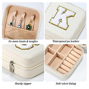 Parima Travel Jewelry Case for Women Girls, H Initial Jewelry Box | Small Jewelry Box | Travel Jewelry Box for Women | Travel Jewelry Case | Travel Gifts for Women - Letter H, White