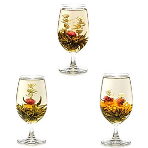 Teavivre 12pcs Handmade Blooming Flower Tea - Radom Varieties of Individually Sealed Tea Ball - Assorted Flowering Green Tea Ball - Natural Flowers Hand-tied with Green Tea