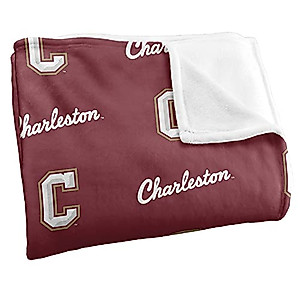 College of Charleston Cougars Blanket, 36"x58" Logo Pattern, Silky Touch Super Soft Throw