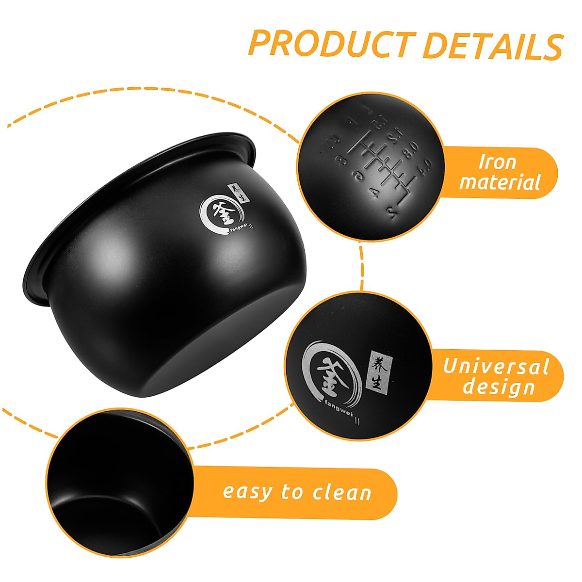 Cabilock Rice Cooker Liner Non-stick Rice Cooker Pot Electric Cooker Inner Pot Rice Cooker Inner Pot Electric Cooker Accessory Cooking Supply Electric Cooker Liner Kitchenware Multi-use Pot