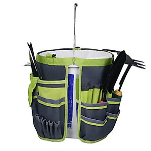 YAGIS-S Bucket Tool Organizer, 5 Gallon Bucket Tool Organizer, Garden Tools Bucket Bag, with 34 Pockets, Suitable for Male and Female Gardeners