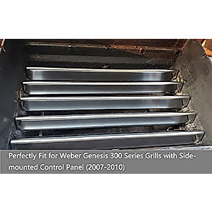 GasSaf 24.5 inch Flavorizer Bar Replacement for Weber 7539, 7540, Genesis 300 Series E-310, E-320, S-310, S-320, EP/CEP 310 & 320 (with Side Mounted Control Panels), 5-Pack Stainless Steel Flavor Bar