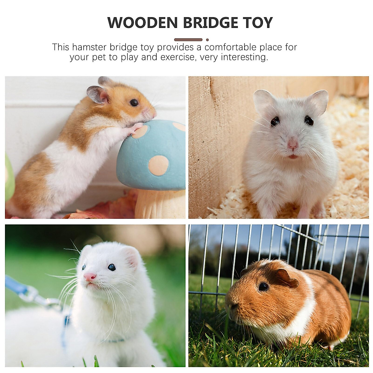 Ipetboom Hamster Toy Bridge Rat Ladder Toys Gerbil Toys Hamster Climbing Ladder Chicken Coop Ramp Hamster Cage Ladder Rat Ladders Chinchilla Bridge for Cage Decor Hamster Bridge Rabbit Ramp