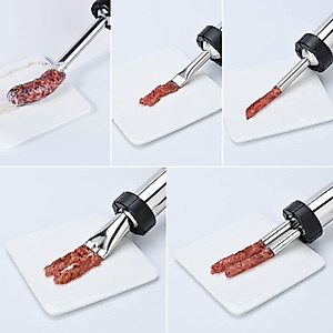 WILDDIGIT Large Capacity Professional Beef Jerky Gun Kits, Stainless Steel Jerky Maker, Jerky Cannon, Meat Gun with 5 Stainless Nozzles and 5 Brushes