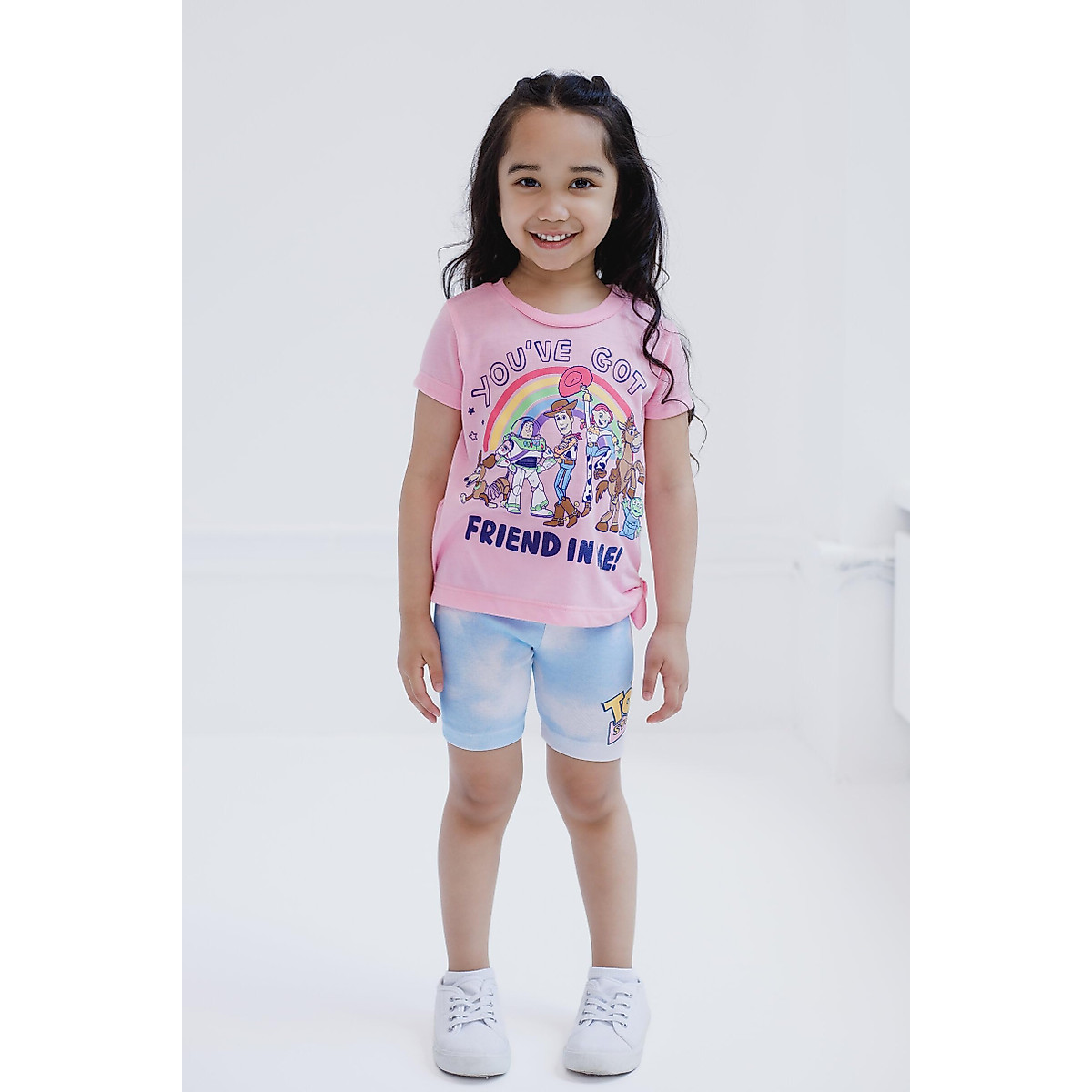 Disney Pixar Toy Story Woody Buzz Lightyear Jessie Toddler Girls T-Shirt and Shorts Outfit Set Toy Story Pink 4T