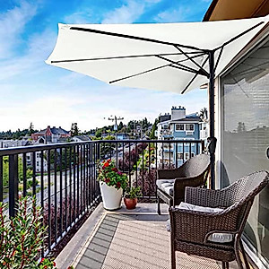 ABCCANOPY Patio Half Umbrellas 11FT (Light Beige)