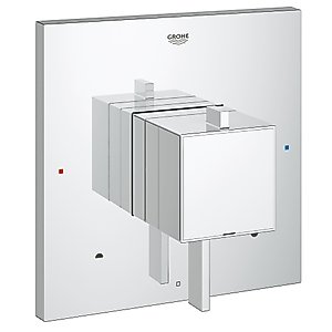 Grohe 19925000 Grohflex Cosmo Square Dual Function Pressure Balance Trim With Control Module, Starlight Chrome