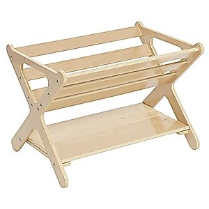 ECR4Kids Book Caddy with Shelf, Bookshelf with Storage, Natural