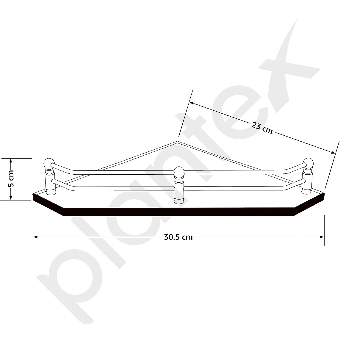 Plantex Premium Diamond Black Glass Corner Shelf for Bathroom/Kitchen Shelf/Bathroom Accessories (9x9 Inches) - Pack of 2