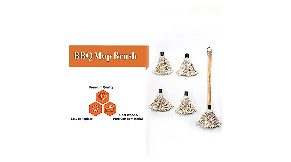 ZaanZeer BBQ Mop: Perfect Grilling Tool with 4 Extra Heads