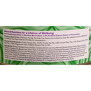 Wellness Natural Pet Food Complete Health Grain Free Wet Canned Cat Food, Turkey, 5.5 Ounce (Packaging may vary)