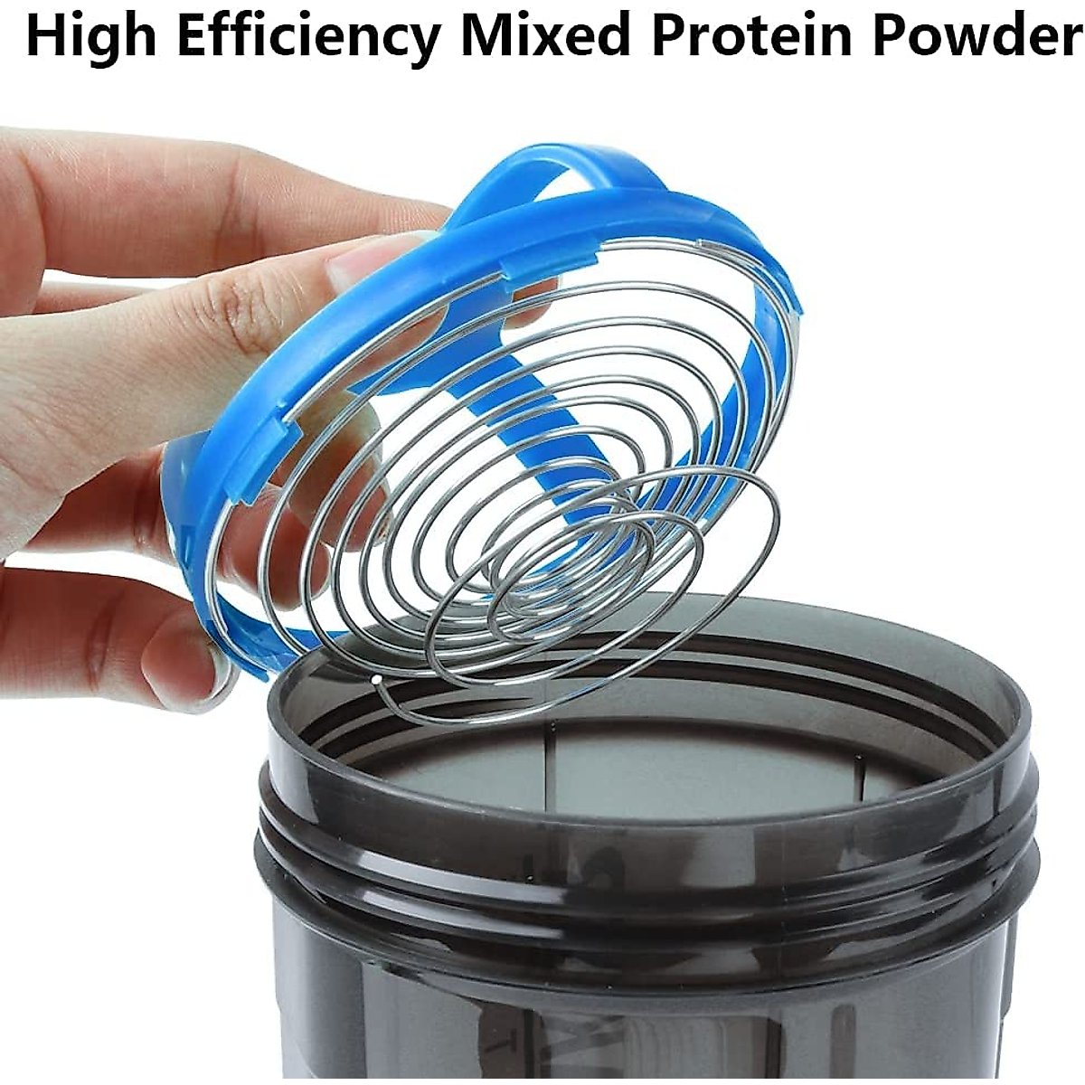 Protein Shaker Bottle for Protein Mixes, 17 OZ, Leak Proof ● Easy Clean Up ● BPA Free, Tasteless, Safe Material ● No Blending Ball or Whisk Needed ● Blender Shaker Bottle ● Gym shaker bottle (Blue)