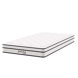 Modway Jenna 6" Innerspring and Foam Narrow Twin Mattress in White