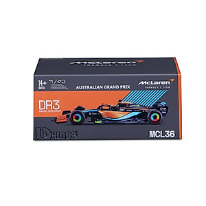 Bburago 1:43 Race McLaren Racing MCL36 (2022) w/ #4 Norris Driver