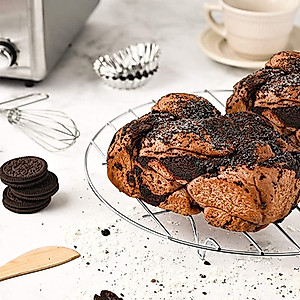 TamBee 8 Inch Cooking Rack Round 304 Stainless Steel Baking and Cooling Steaming Rack w Stand Cookware Fit for Air Fryer Pressure Cooker Canning Set of 2