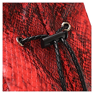 Grinning Gargoyle – Massive Dice Bag with 7 Pockets - 500 Die Capacity Die Pouch with 7 Pockets – Deluxe Dragon Skin Design with Eye (Red)