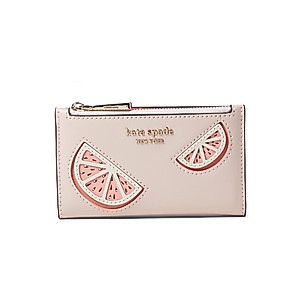 kate spade new york Tini Embellished Saffiano Leather Small Slim Bifold Wallet Pale Dogwood One Size