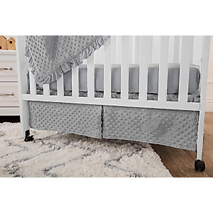 American Baby Company Heavenly Soft Minky Dot 3-Piece Mini/Portable Crib Bedding Set, Grey, for Boys and Girls
