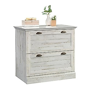 Pemberly Row Mid-Century Engineered Wood Lateral File Cabinet in White Plank
