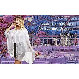 Wedding Shawl Metallic Sparkle Party Formal Shawls Wraps Evening Dresses silver