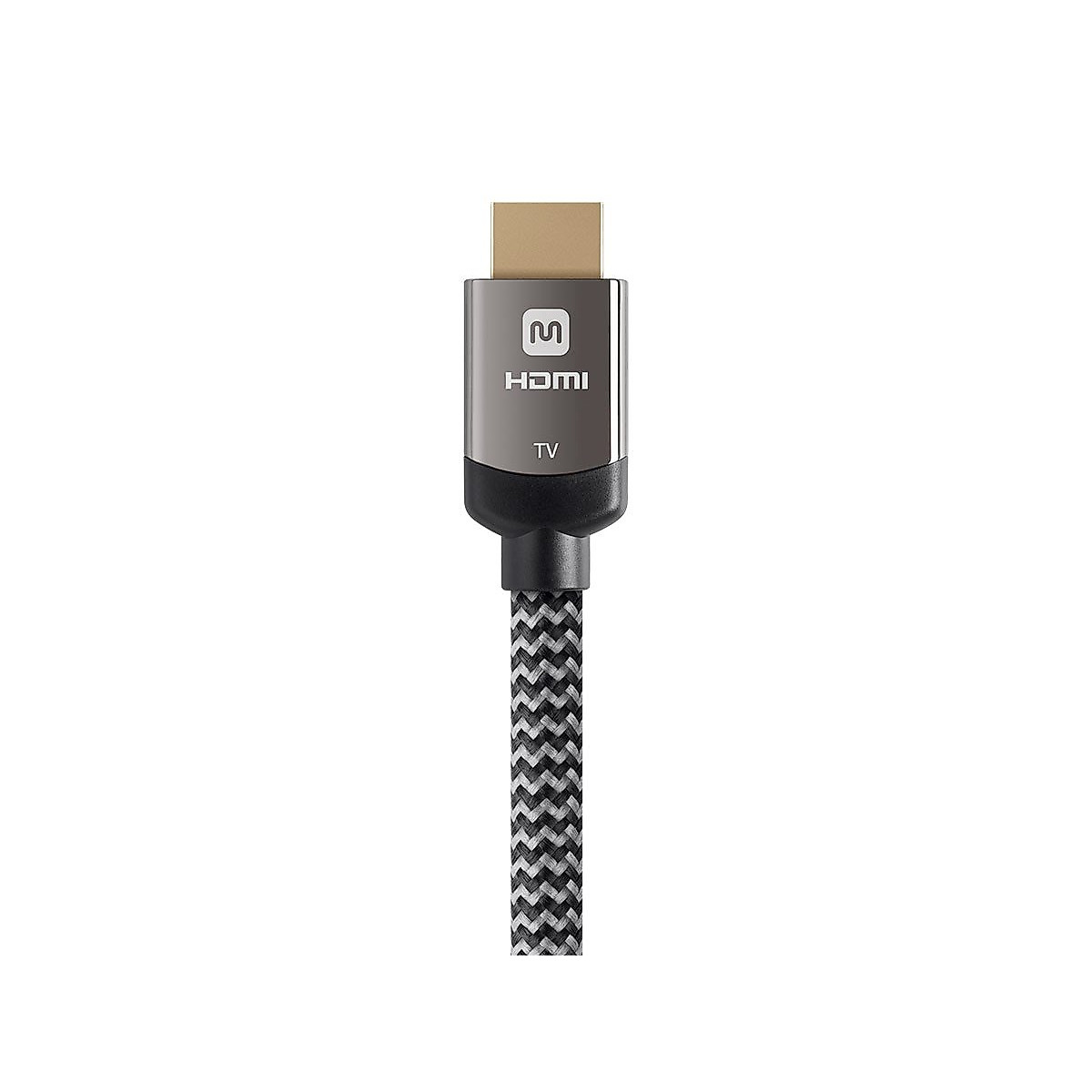 Monoprice 4K High Speed HDMI Cable - Braided - 4K@60Hz, 18Gbps, HDR, CL3 In-Wall Rated, 50ft, Grey