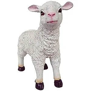 Taotenish Sheep Statues Resin Goat Lamb Statue Outdoor Statues for Garden Decor, Wedding Party Decor - Standing Left