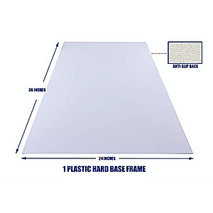 Cleanroom Sticky Mats with Base Pad, Include 5 Tacky Mats of 30 Sheets (150 Sheets Total) & 1 Non-Slip Hard Plastic Frame, Size 24x36 Inches, 50 Microns Per Sheet, Repositionable, Blue