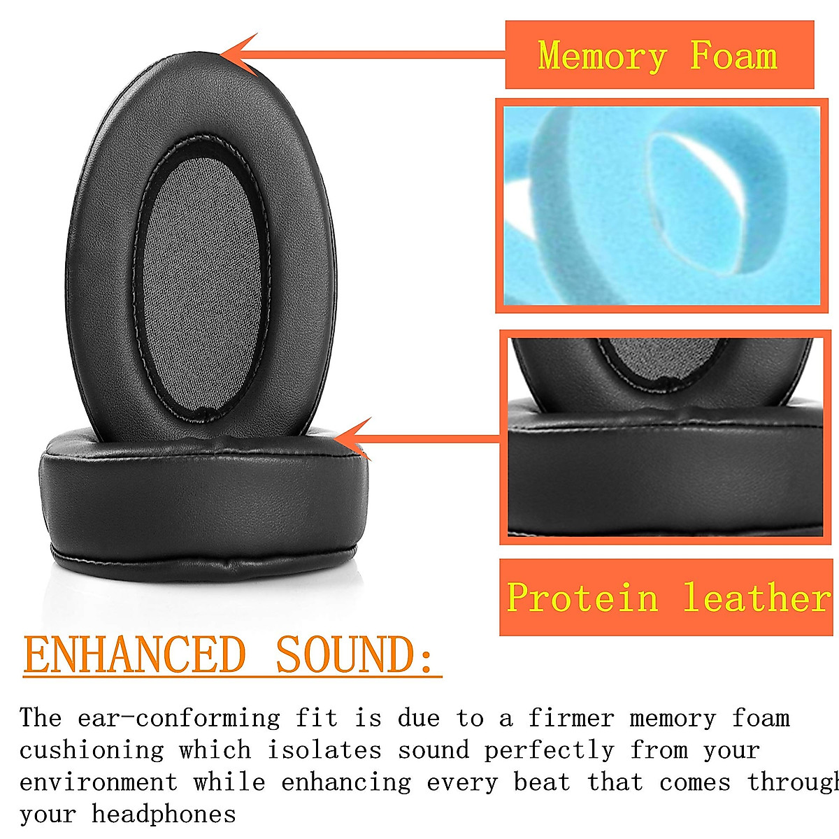 YunYiYi Black Replacement Pillow Ear Pads Foam Earpads Cushions Cover Cups Repair Parts Compatible with SteelSeries Arctis 3 5 7 Headset Headphones