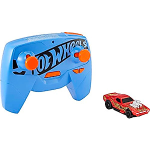 Hot Wheels RC 1:64 Scale Rodger Dodger Rechargeable Radio-Controlled Racing Cars for On- or Off-Track Play, Includes Car, Controller & Adapter for Kids 5 Years Old & Up