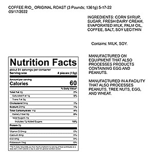 Coffee Rio Bulk Candy, 3 Pound Bag Individually Wrapped Coffee Candy, Kosher Candy (Coffee Caramels)