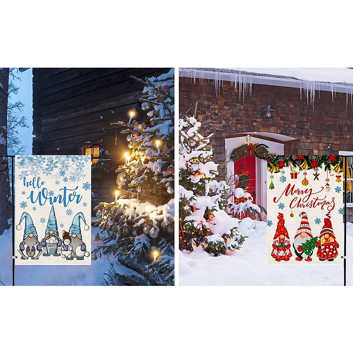 Gnome Seasonal Garden Flags, Small Welcome Gnome Garden Decor Yard Flag Set of 12 Double Sided Printed, Spring Easter Flags Decor for Outdoor Decorations,Holiday Garden Flags for All Seasons 12x18