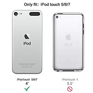 iPod Touch Case Clear with Kickstand, iPod Touch 7 Case with 2 HD Screen Protectors, IDYStar Clear Crystal Case with Built-in Metal Magnetic Kickstand for iPod Touch 7th/6th/5th Gen (Black)