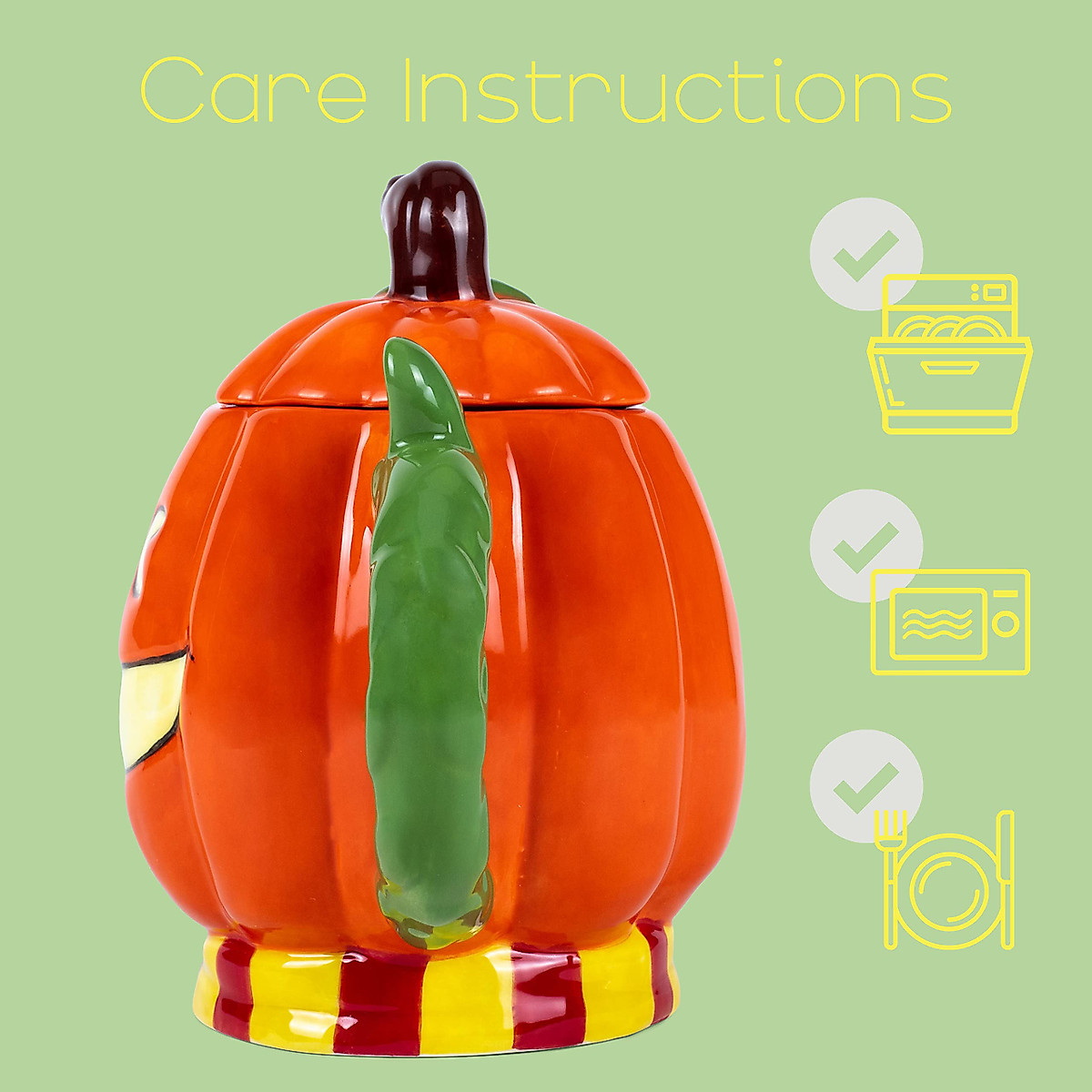 100 North ESNCHMG-PN Halloween Orange Pumpkin Jack O'Lantern Character 16 ounce Glossy Ceramic Coffee Tea Cup Mug For Your Favorite Morning Brew