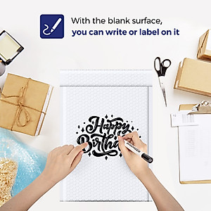 Fuxury White Bubble Mailers 10.5x16 Inch 25 Pack, Self Seal Padded Envelopes Waterproof Shipping Bags, Padded Mailers, Bubble Bags for Mailing, Packaging, Small Business, #5