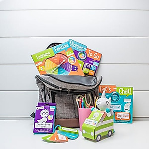 Open The Joy Let’s Chat 3-in-1 Conversation Starters Cards for Kids - Grab and Go Travel Card Games for Car, Airplanes - Talk, Think, Joke Cards - Ages 4+