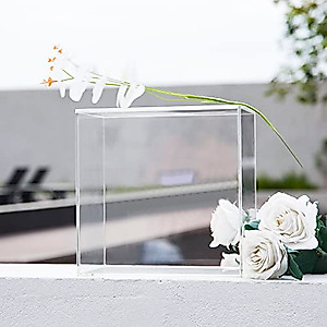 WHSLILR 10” Acrylic Card Box - Wedding Card Box for Reception, Birthday, Party, Money Box, Wishing Well, Graduation Party, Elegant Large Clear Card Box-ACB001-WZ