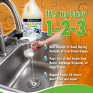 Fruit Fly Drain Treatment | Drain Fly Eliminator | All-Natural, Eliminates Gnats, Sewer Flies and More - Works in All Drains - 1 Gallon
