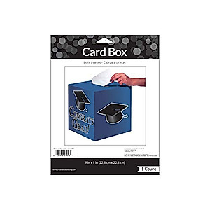 Creative Converting Graduation Card Holder Box, Congrats Grad, True Blue , One size -