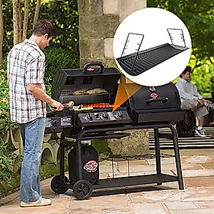 Hisencn 27 inch Ash Pan Repair Parts for Chargriller 1224, 1324, 2121, 2222, 2727, 2828, 2929 Charcoal Grills, Charbroil 17302056, 27" Drip Pan Grates Replacement Part with 2pcs Fire Grate Hanger