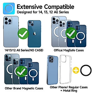 EDC Magnetic Phone Holder, Laptop or Desktop Monitor Side Mount Phone Mount, Foldable Slim Portable Laptop Mount for 14/14 Plus/14 Pro/14 Pro Max and 13/12 Series MagSafe Case & All Phones, Black