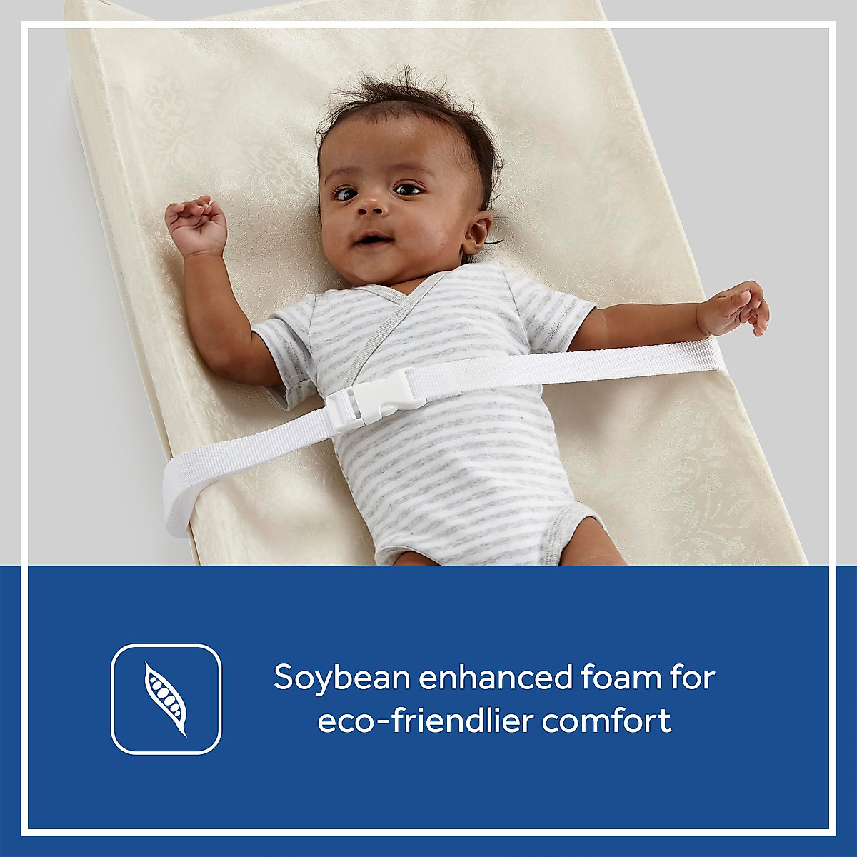 Sealy Baby Waterproof 2-Sided Contoured Baby Diaper Changing Pad for Dresser or Changing Table, 32 x 16 - White