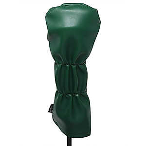 Majek Retro Golf Headcovers Green White and Yellow Vintage Leather Style 1 & 3 Driver and Fairway Head Cover Fits 460cc Drivers Classic Look